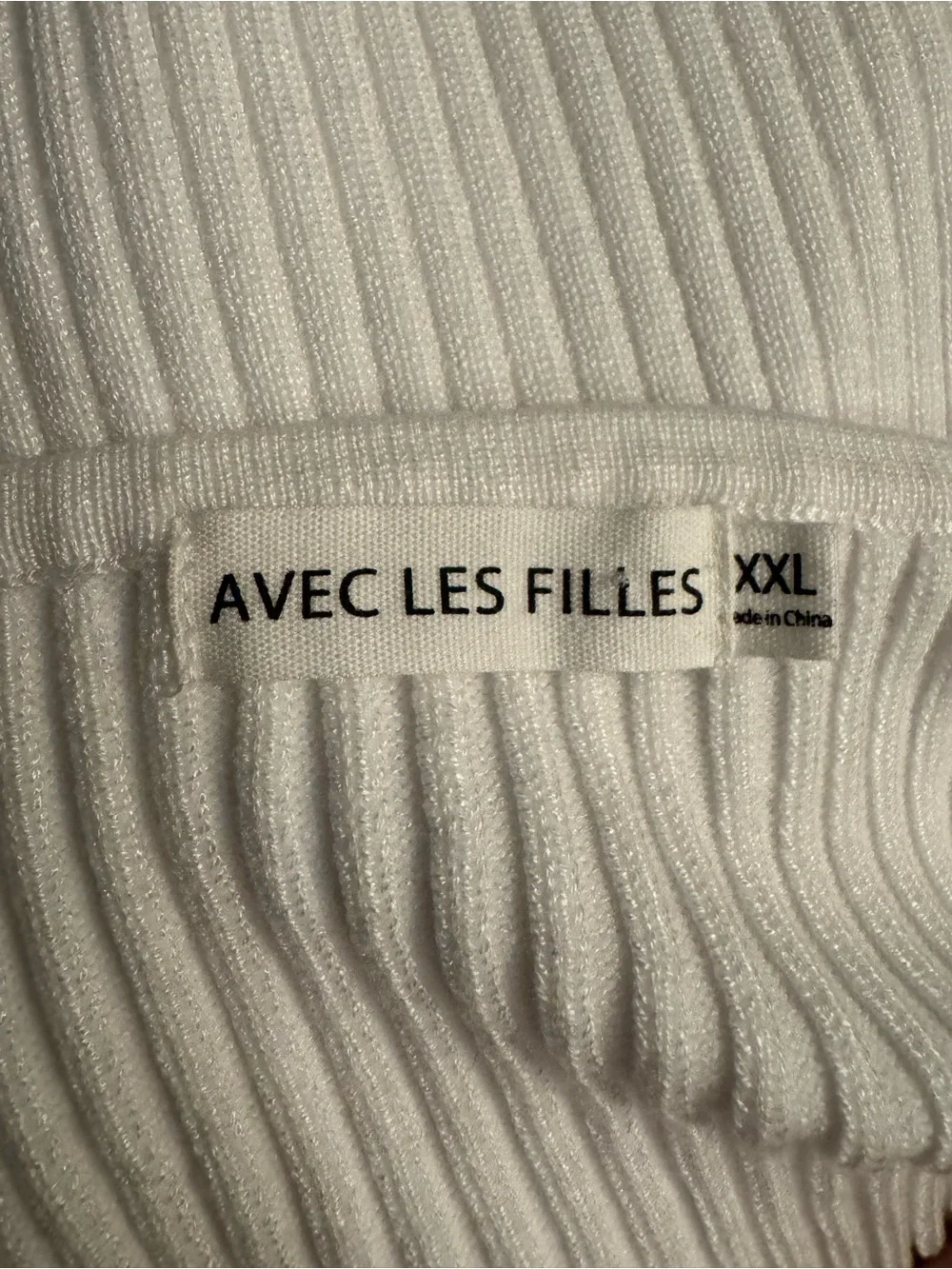 Avec Les Filles | Tops | Avec Les Filles White Ribbed Squareneck Tank ...